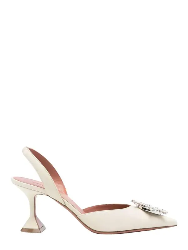 Amina Muaddi 70mm Begum Heeled Pumps - Neutrals