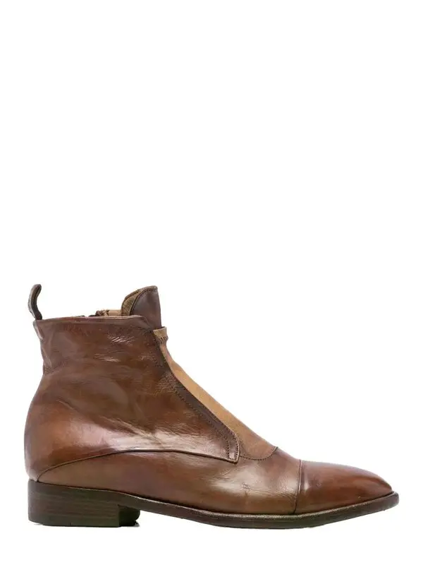 KING TARTUFOLI SHOES Zip-up Leather Boots - Brown