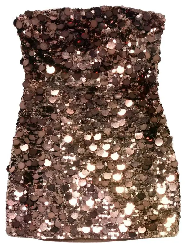 Retrofete Sequin-embellished Mini Dress - Brown