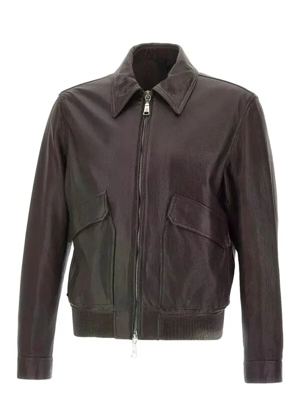 Tagliatore Godwin Leather Jacket - Brown