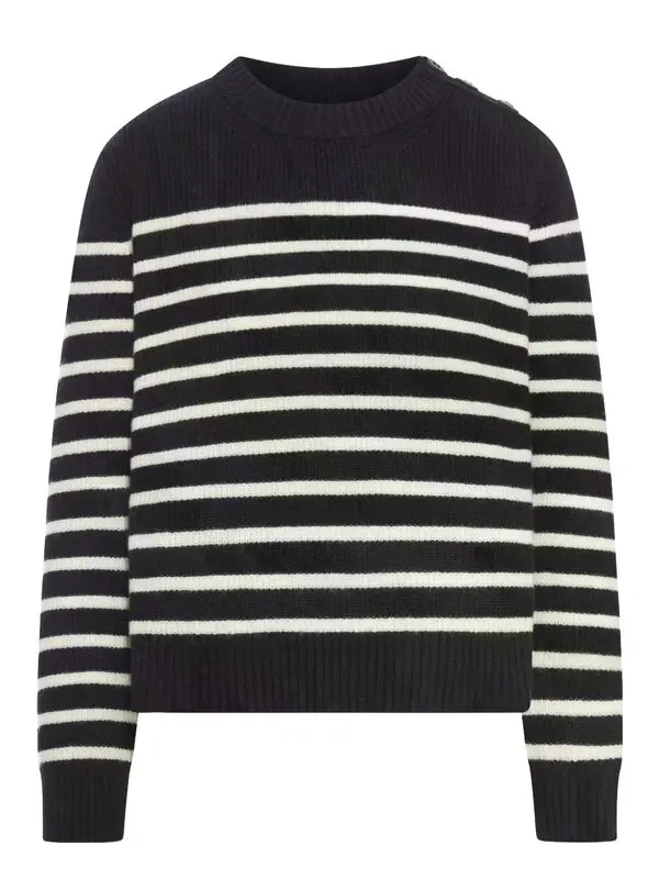ROBERTO COLLINA Striped Wool Sweater - Black