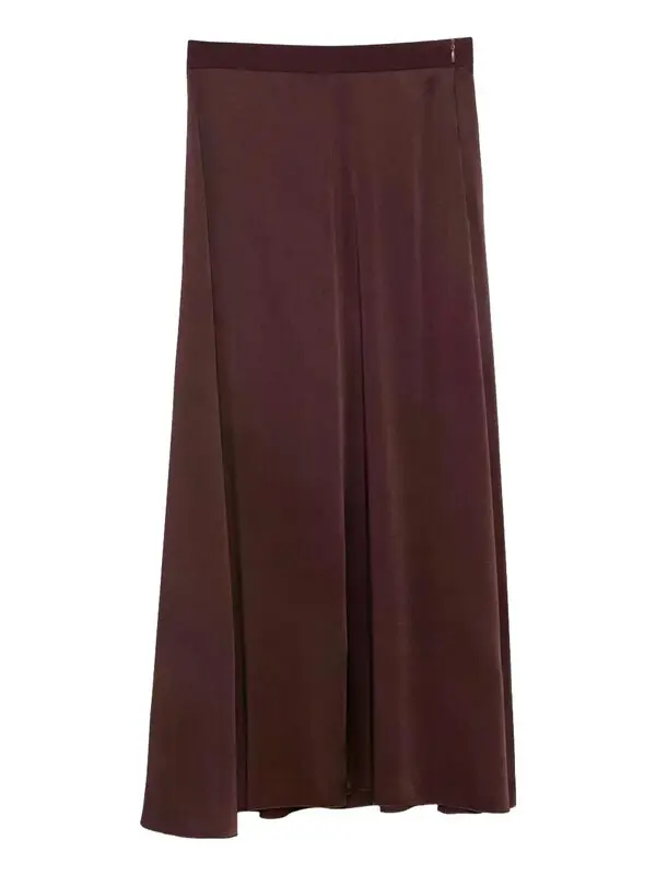 FORTE_FORTE Side-zip A-line Skirt - Brown