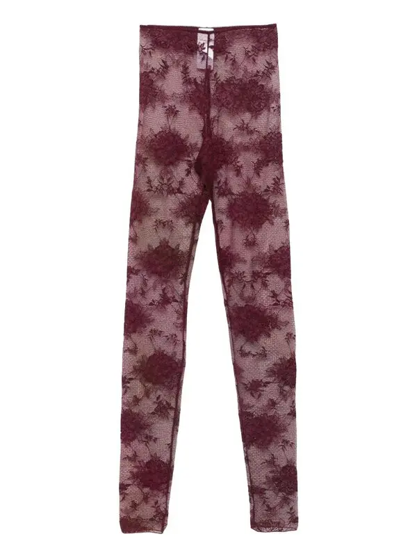 Andamane Floral-lace Leggings - 380 Cabernet