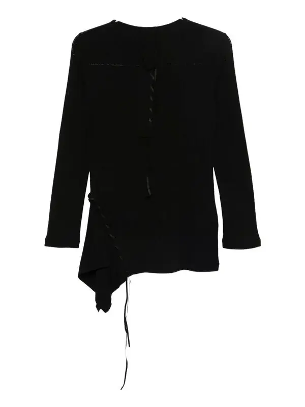 Yohji Yamamoto Asymmetric Knitted Top - Black