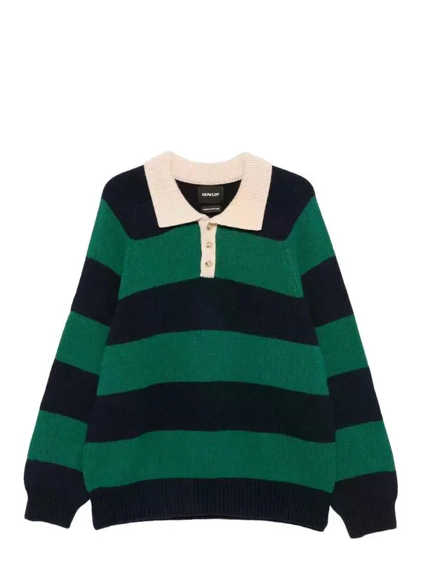 Howlin' Polo-neck Striped Sweater - Green