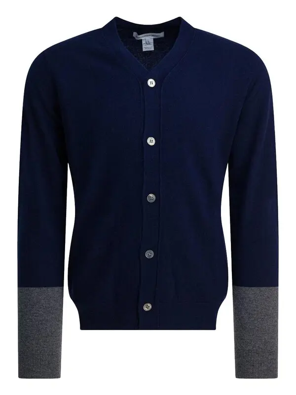 Comme Des Garçons V-neck Wool Cardigan - Blue