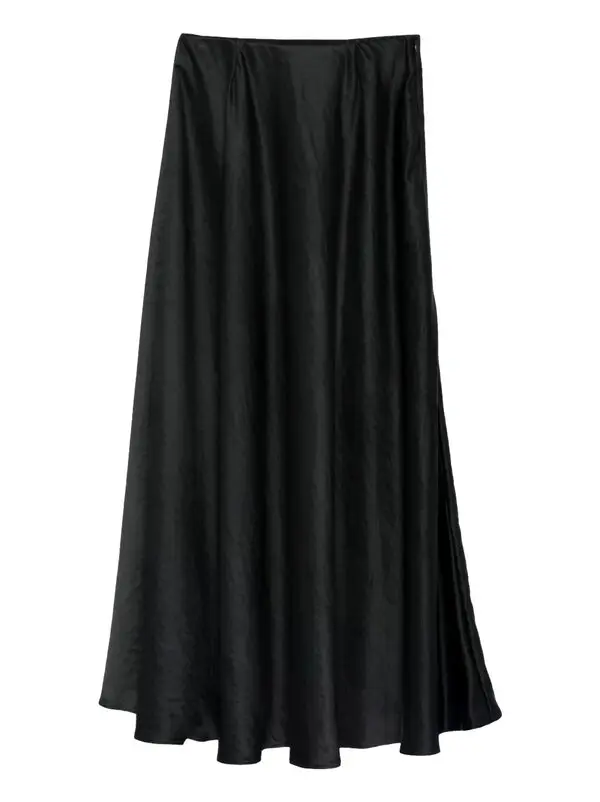 FORTE_FORTE Textured Satin Skirt - Black