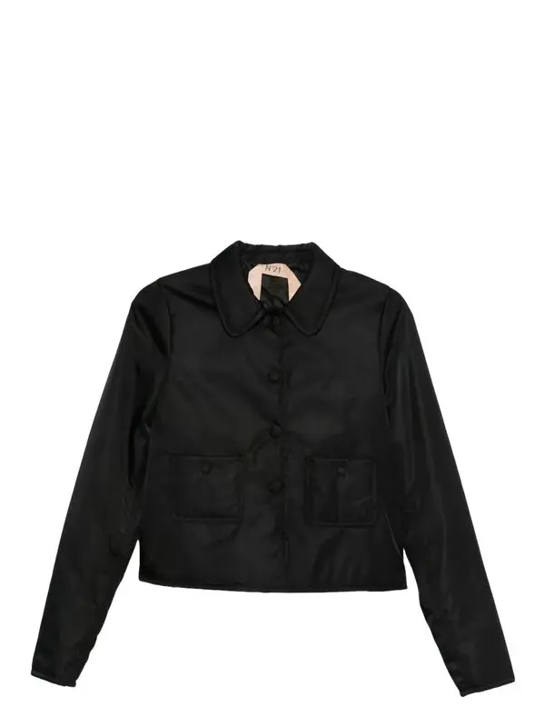 N°21 Patch-pocket Collared Jacket - Black