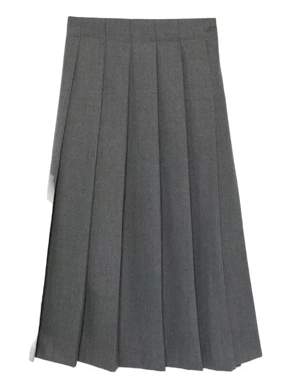 Vaquera Panelled Pleated Mid-length Skirt - Grey