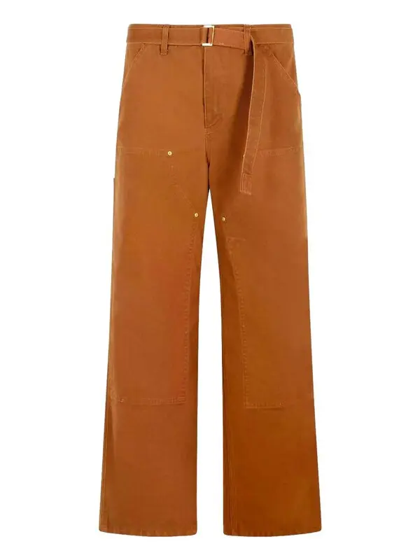 Sacai Double Ring-buckle Regular Straight-leg Trousers - Brown