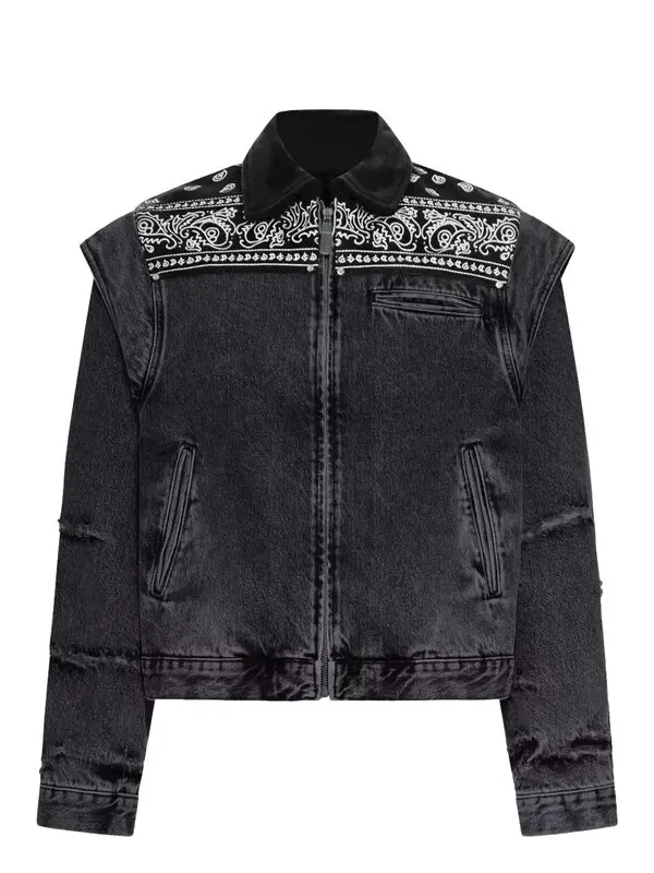 PDF Bandana Denim Jacket - Black