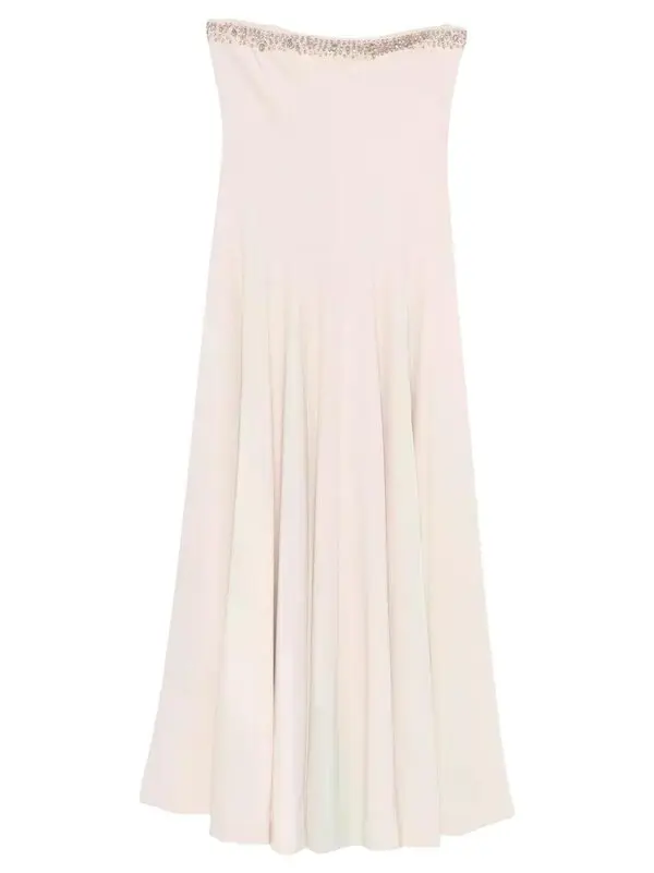 Costarellos Beaded-embellished Strapless Dress - Pink