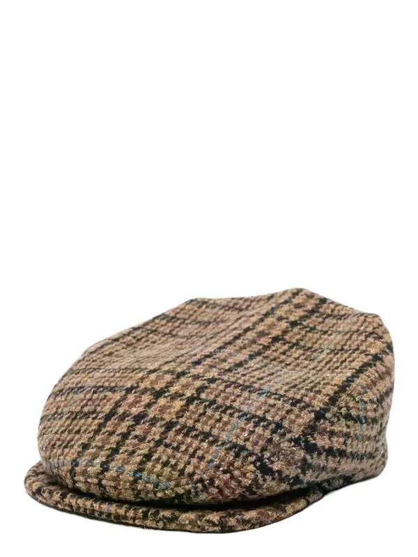 Prada Houndstooth Beret - Brown
