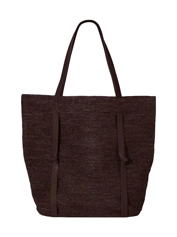Janessa Leoné Tanner Raffia Bag - Brown