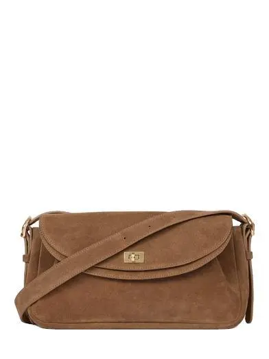 Sandro Le Mambo Suede Leather Bag - Beige