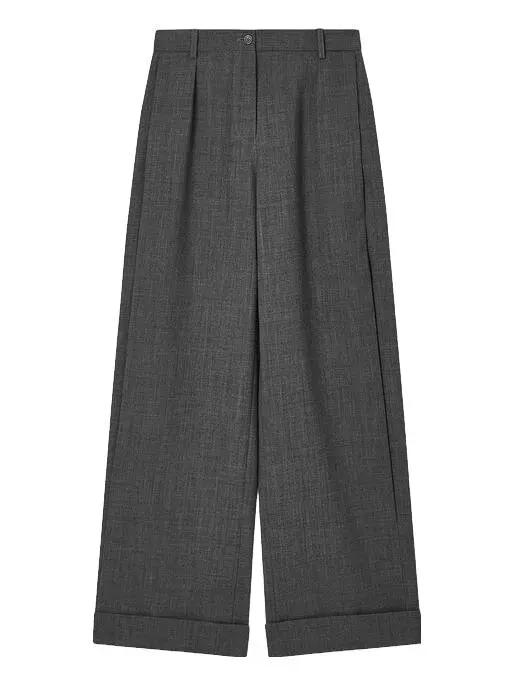 Emporio Armani Mouliné Virgin Wool Crêpe Trousers - Black / White / Pink / Gray