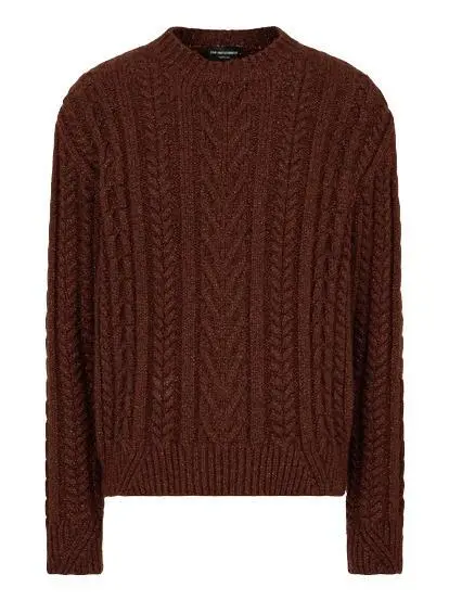 Emporio Armani Cable-knit Wool-blend Jumper - Natural