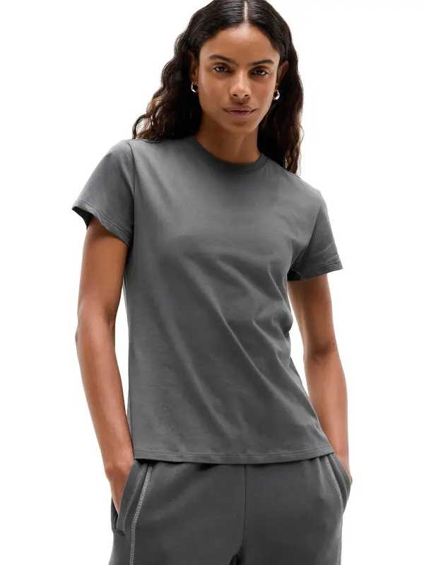 Athleta Classic Favorite Cotton Tee - Shadow Grey