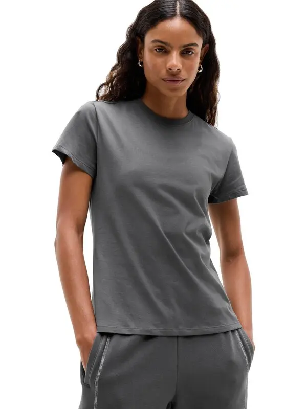 Athleta Classic Favorite Cotton Tee - Shadow Grey