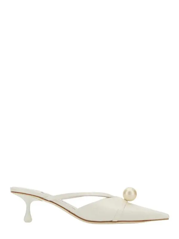 JIMMY CHOO Sana Heeled Mules - White