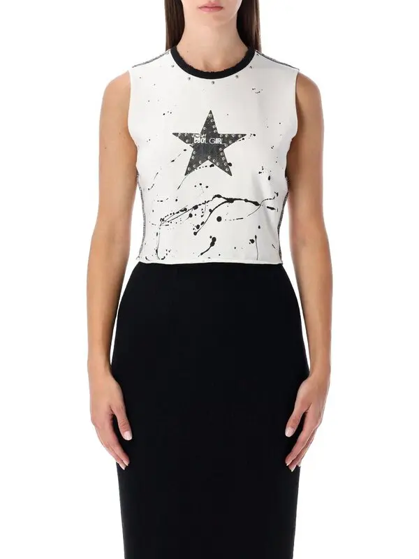 Dolce & Gabbana Printed Sleeveless Top - White