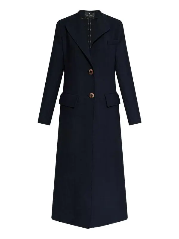 Etro Notched Lapel Coat - Black