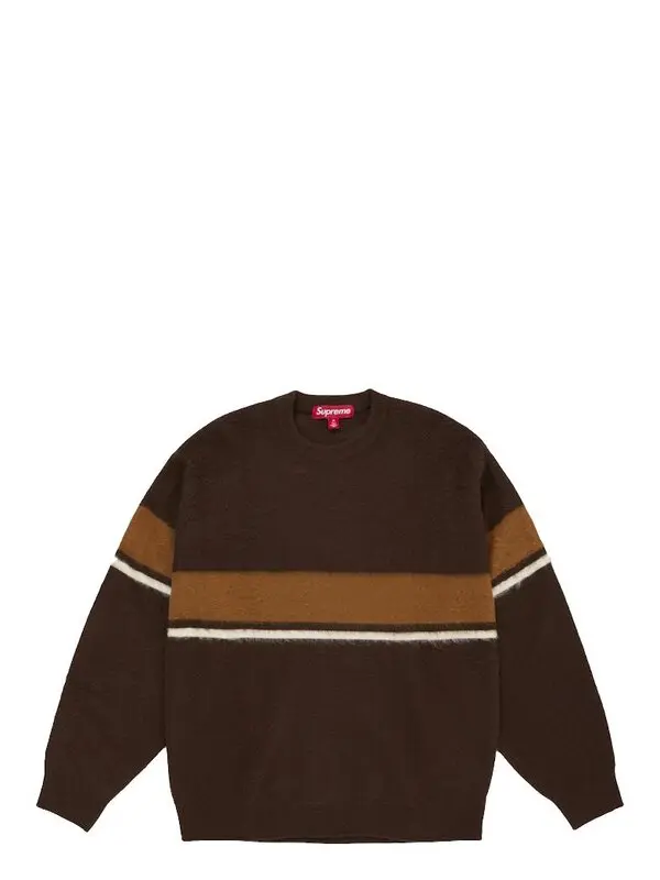 Supreme Brushed Stripe Sweater - Dark Brown