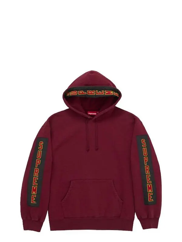 Supreme Woven Patches Hooded Sweatshirt - Dark Red