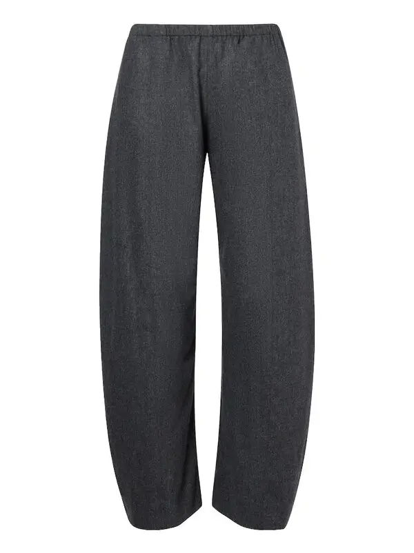 Khaite Clover Wool Barrel-leg Pants - Grey