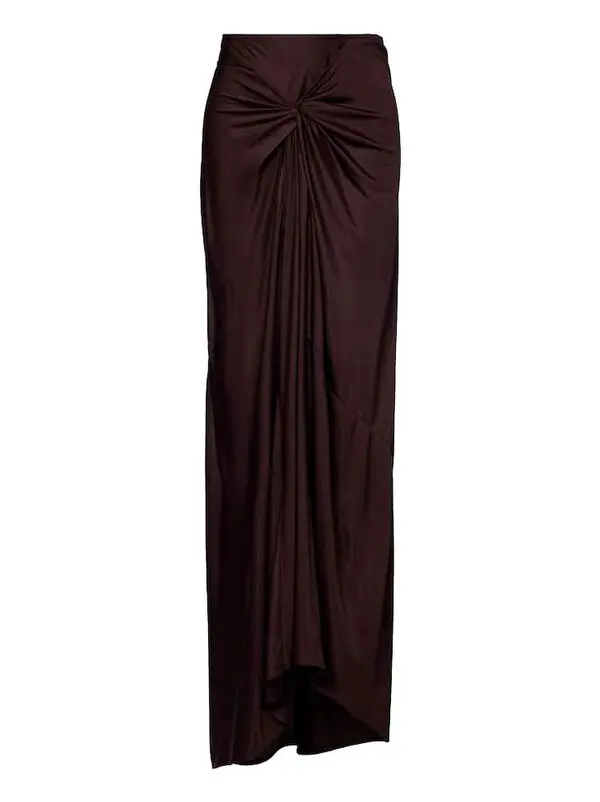 Dries Van Noten Draped Maxi Skirt - Burgundy