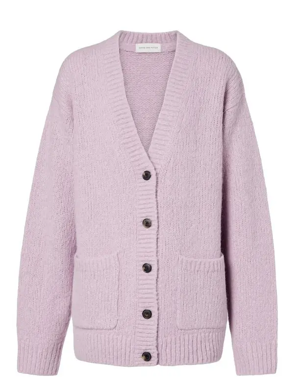 Dries Van Noten Alpaca And Wool-blend Cardigan - Purple