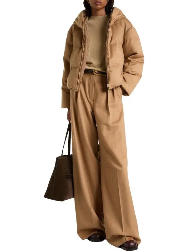Max Mara Dalia Camel Hair-taffeta Down Jacket - Beige