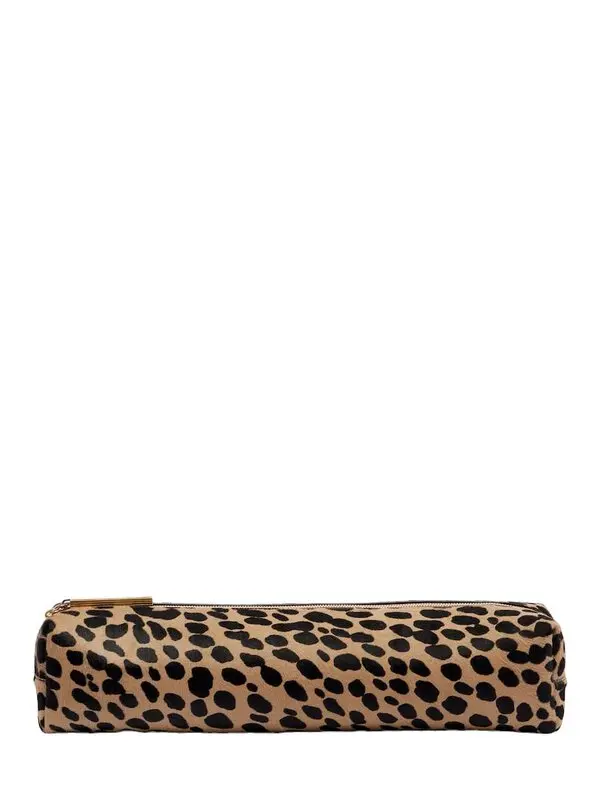 Khaite Kye Leopard-print Calf Hair Clutch - Beige