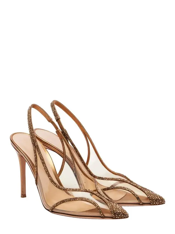 GIANVITO ROSSI Diana 95 Slingback Pumps - Gold