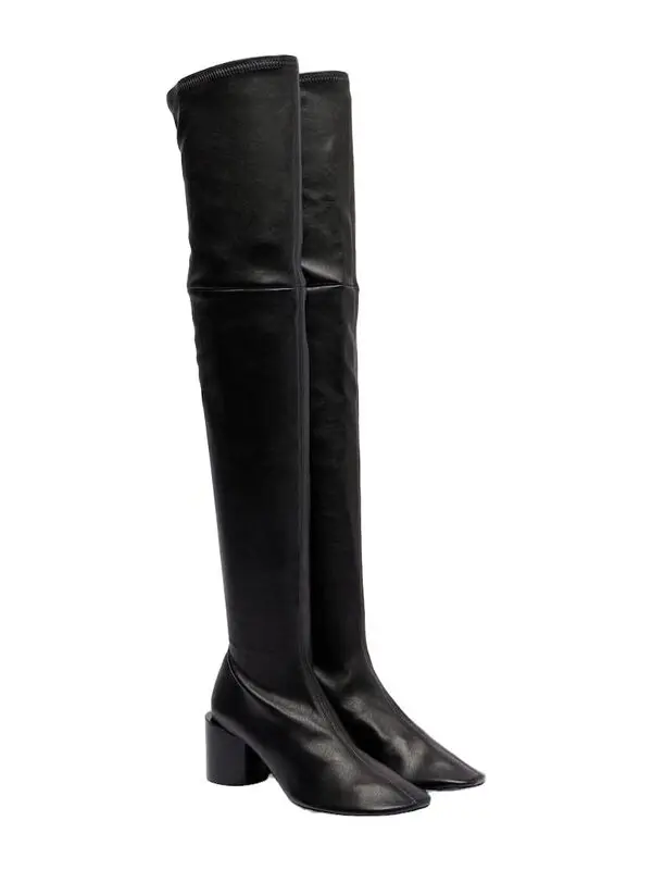 JIL SANDER Leather Over-the-knee Boots - Black