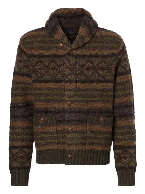 Ralph Lauren Striped Wool And Cotton Cardigan - Green
