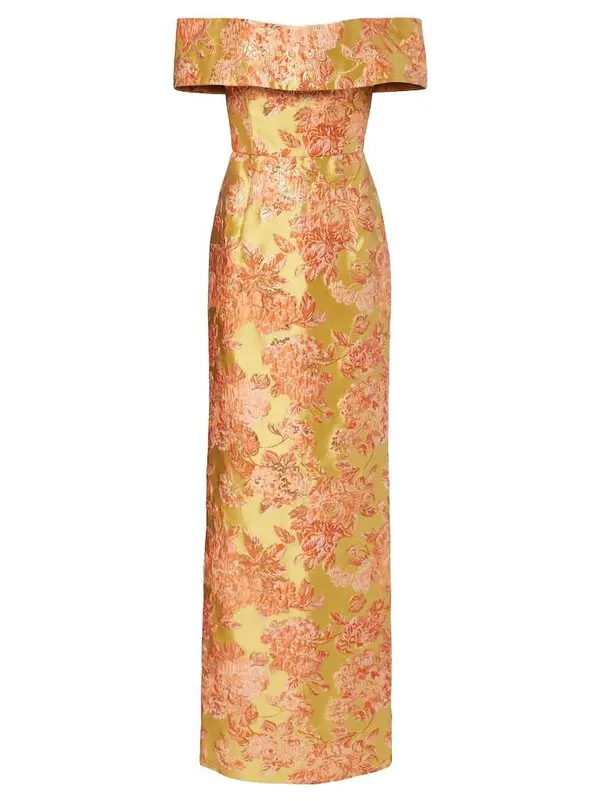 MARKARIAN Clover Embellished Floral Gown - Yellow