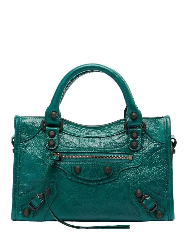 Balenciaga Le City Mini Leather Tote Bag - Green