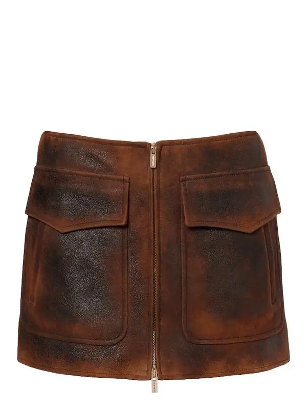 Miu Miu Suede Miniskirt - Brown