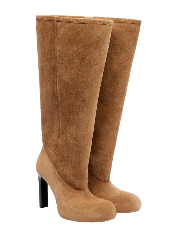 Balenciaga Fargo 80 Suede Knee-high Boots - Brown