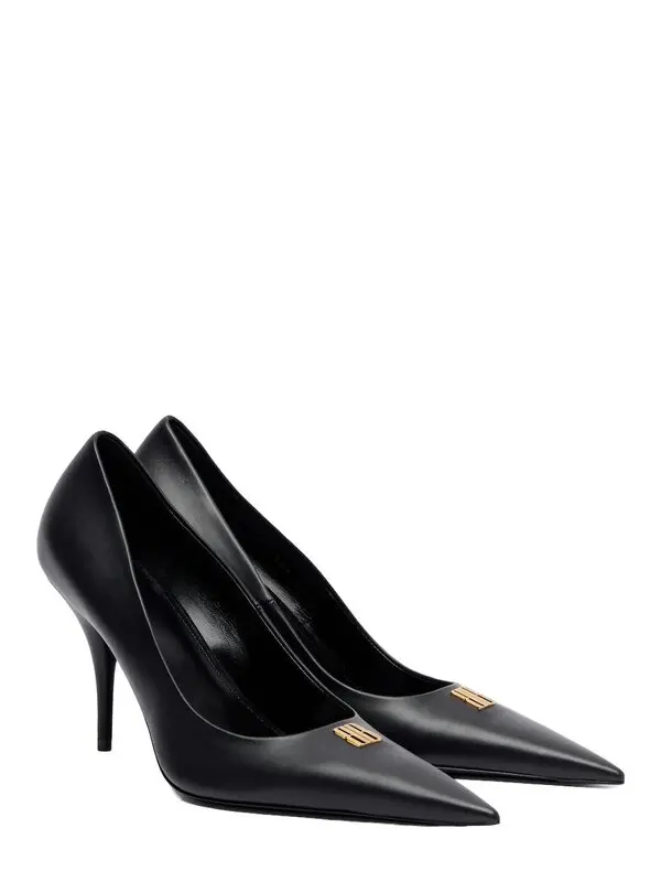 Balenciaga Avenue Bb Editor 90 Leather Pumps - Black