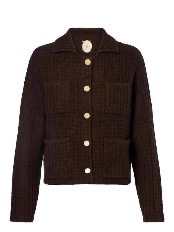 Jardin Des Orangers Waffle-knit Wool And Cashmere Cardigan - Brown
