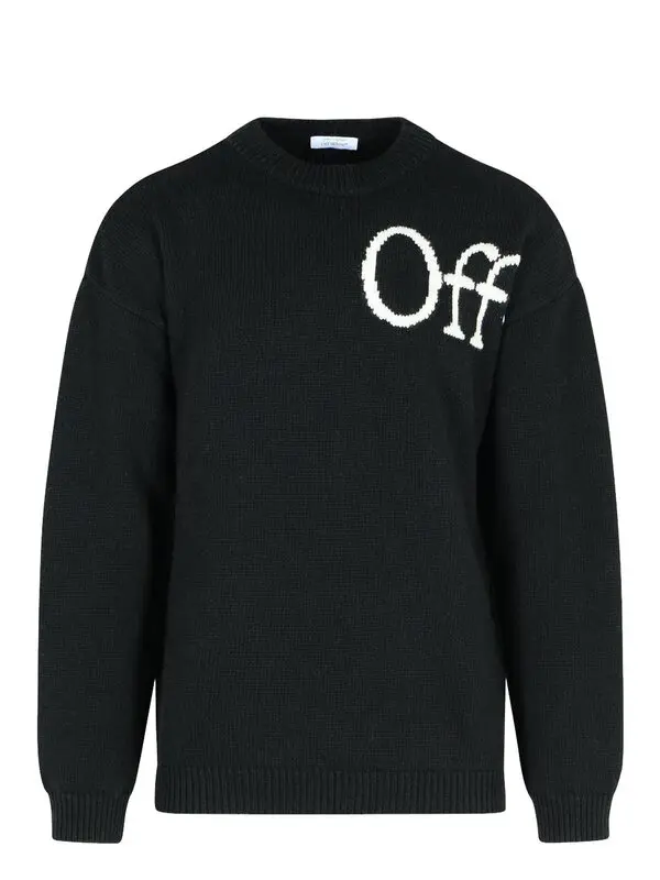Off-White Bookish Wool Blend Sweater - Black