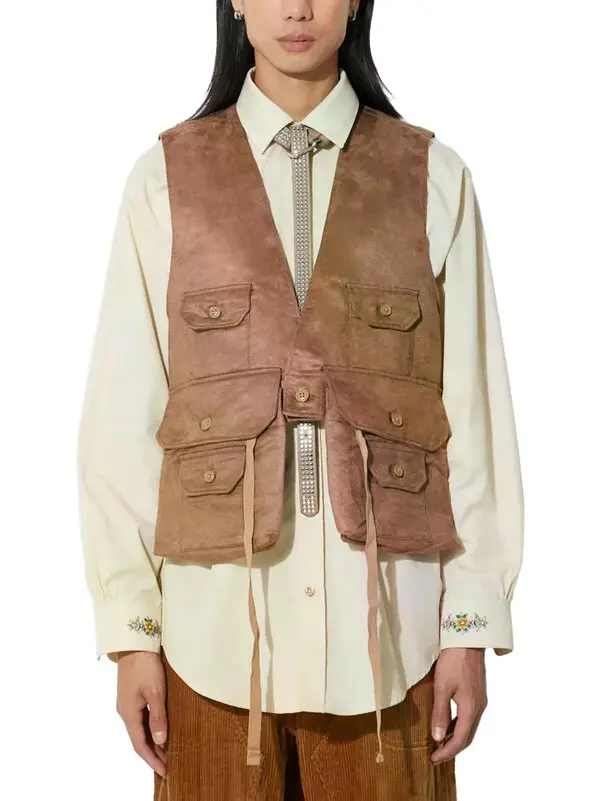 Engineered Garments Buttoned Multi-pocket Gilet - Brown