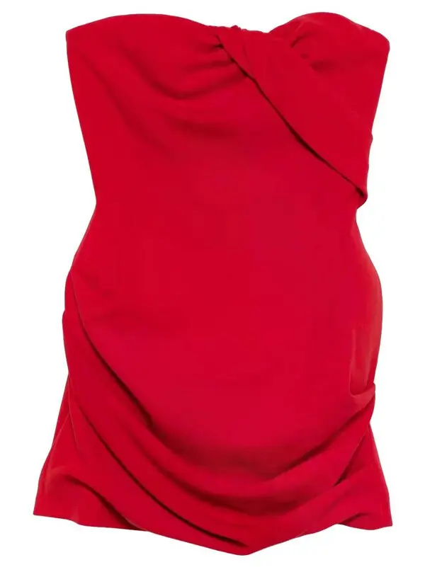 Magda Butrym Draped Strapless Mini Dress - Red