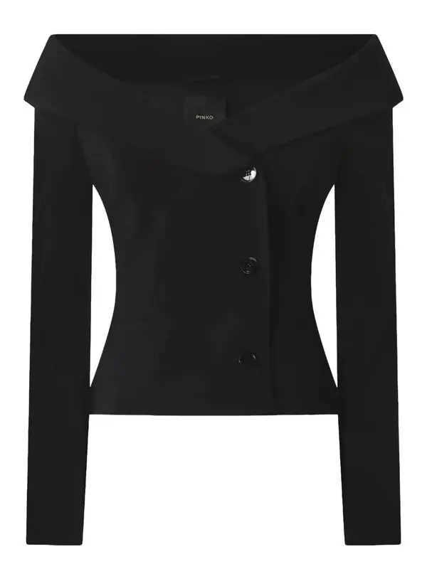 Pinko Off-shoulder Buttoned Jacket - Black