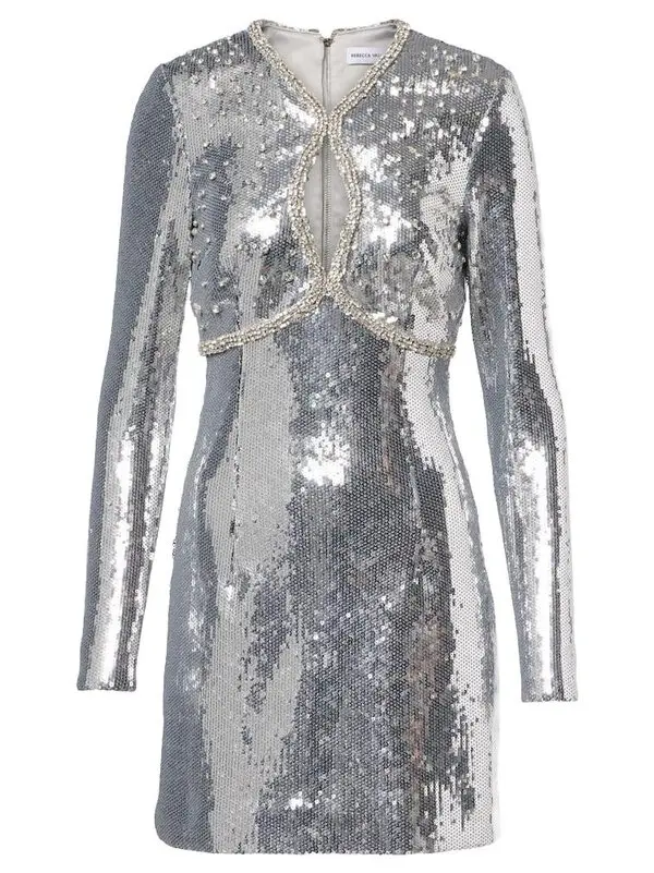 Rebecca Vallance Blythe Sequined Minidress - Silver