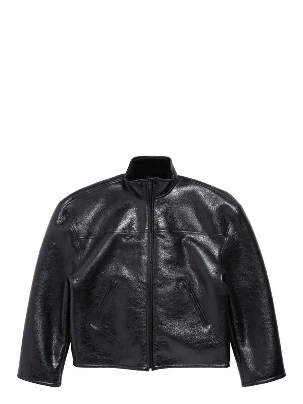 Balenciaga Shearling Zip-up Jacket - Black