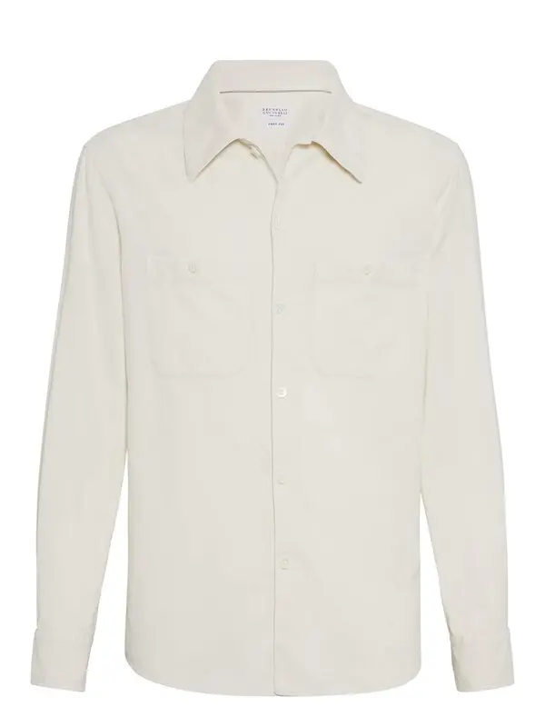 Brunello Cucinelli Cotton Corduroy Shirt - White