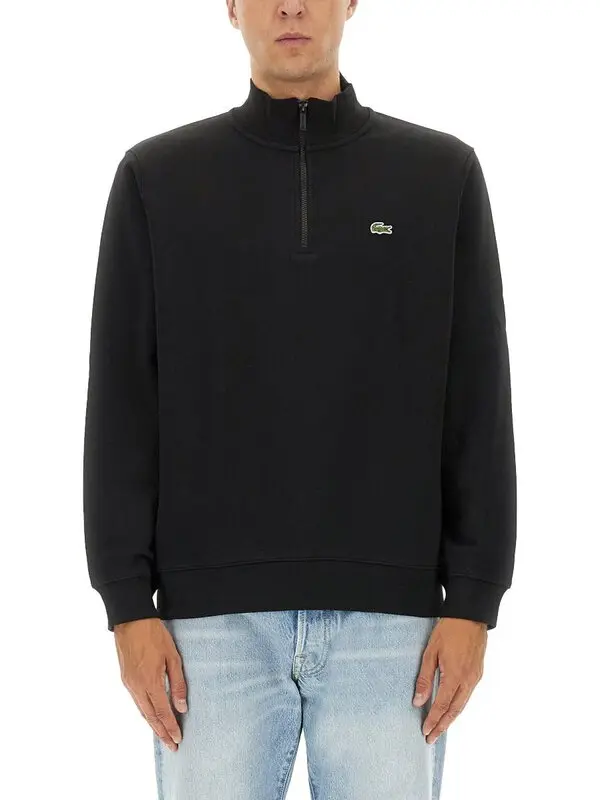 Lacoste Three-quarter Zipper Sweatshirt - Black